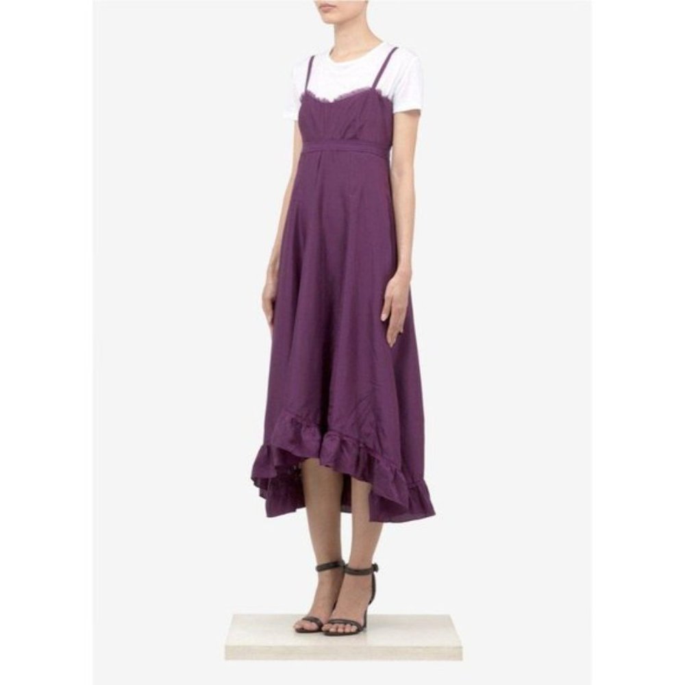 Elizabeth & James Helanie Purple 100% Silk Dress Smoc… - Gem